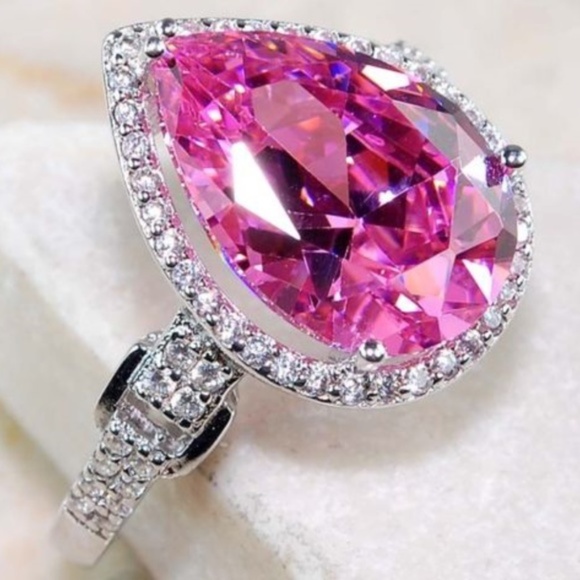 Jewelry | 6ct Pink Sapphire Topaz 925 Silver Ring 6 | Poshmark